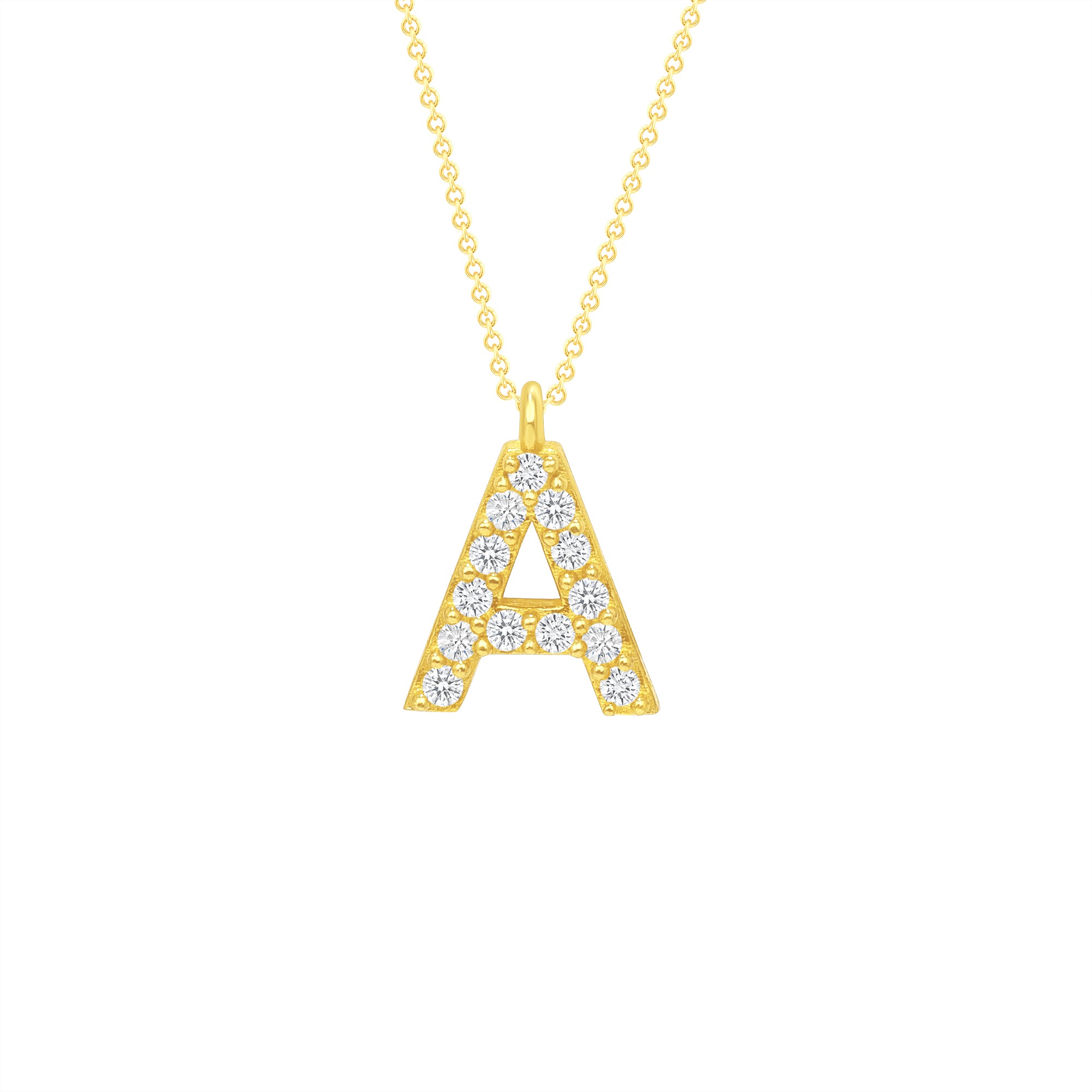 0.15 Carat Natural Diamond Studded Alphabet Letter Pendant – WORLDJEWELS