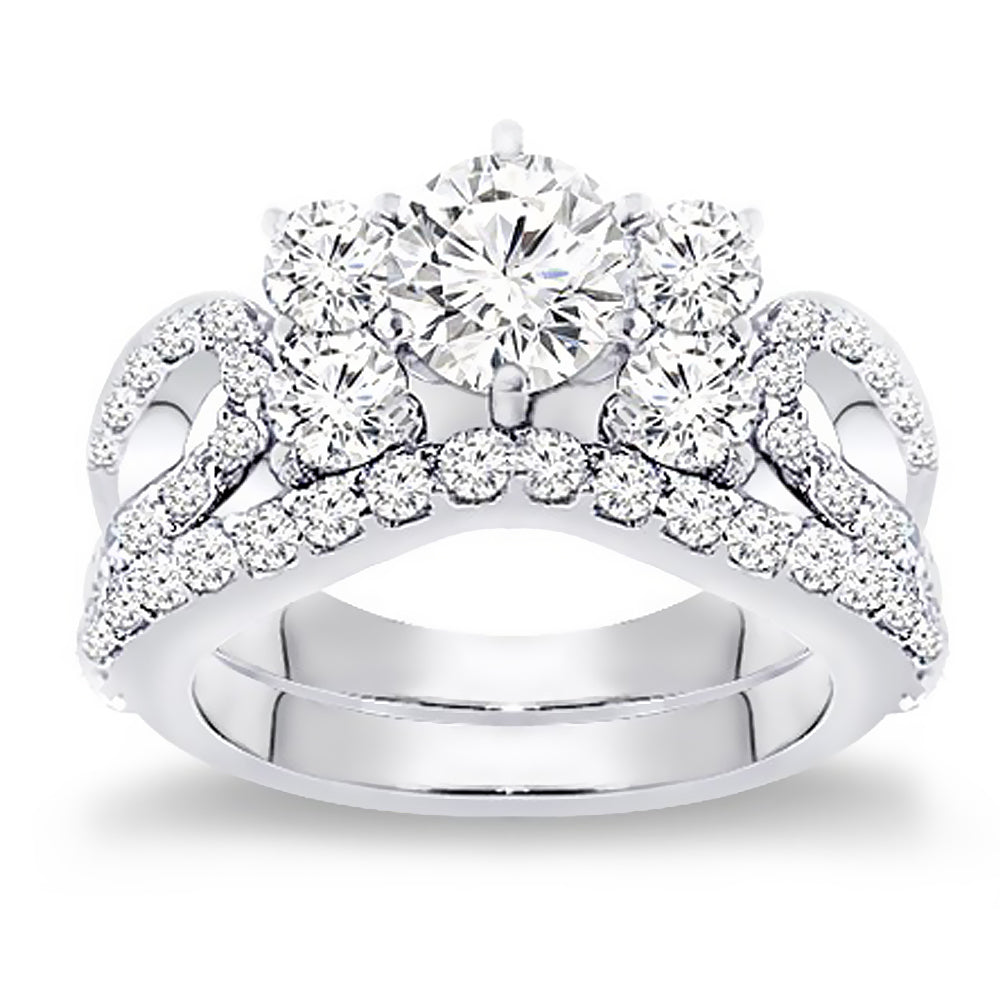 2.50 Ct. Tw. Brilliant Round Diamond Engagement Wedding Ring Set ...