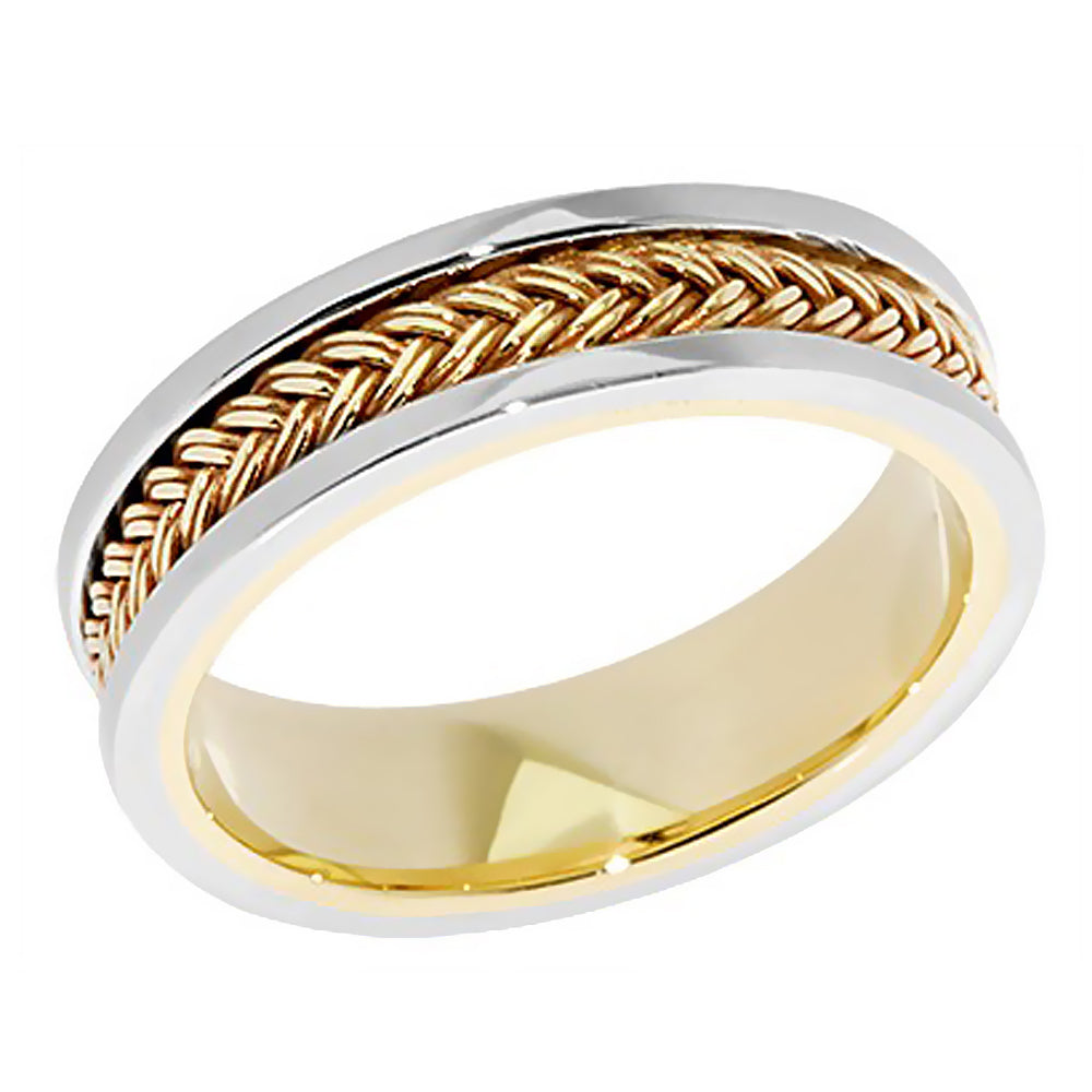5mm Hand Braided Gold Wedding Band – WORLDJEWELS